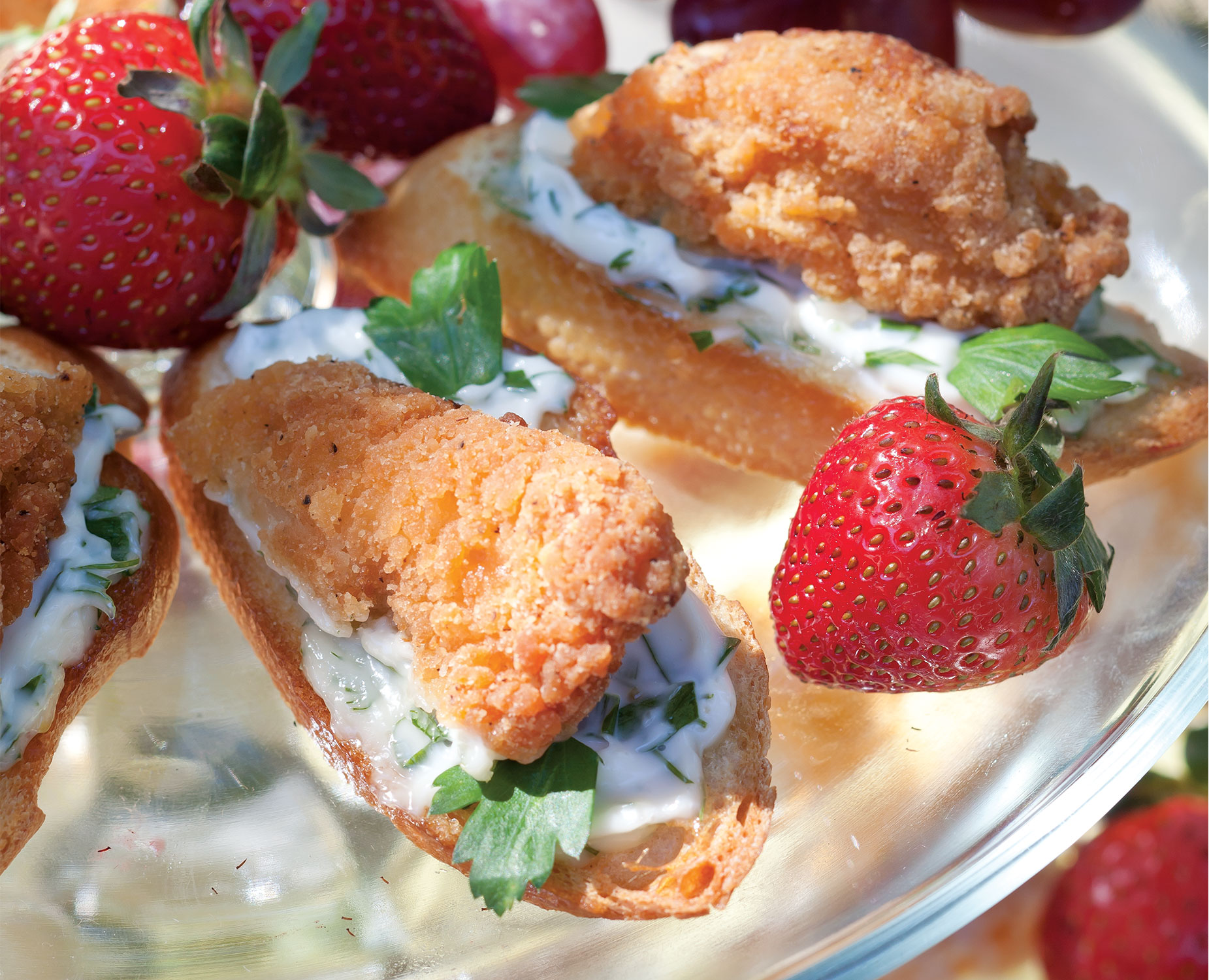 Chicken Tender Crostini | TeaTime Magazine